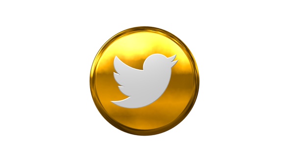 Golden 3D Twitter Icon, Motion Graphics | VideoHive