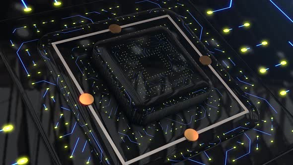 Circuit Board with Moving Electrons Animation, Motion Graphics | VideoHive