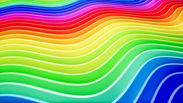 Rainbow Colored Curved Lines Intro for Your Video, Motion Graphics