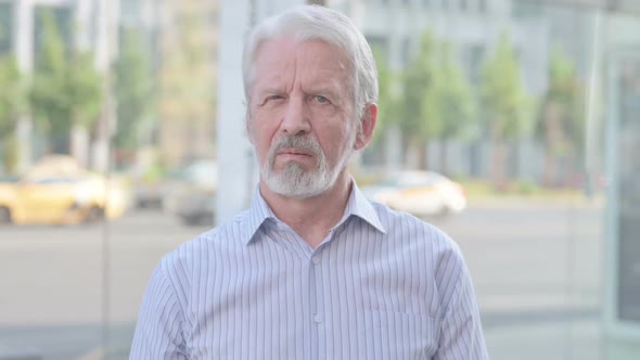 Rejecting Old Man Shaking Head in Denial Outdoor, Stock Footage | VideoHive