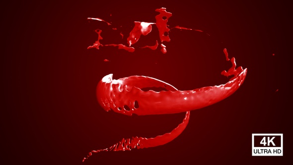 Twisted Red Paint Splash 4K, Motion Graphics | VideoHive