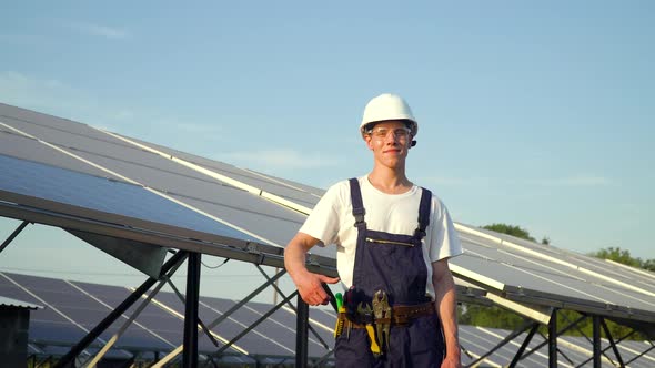 Solar Panel Technician Working with Solar Panels, Stock Footage | VideoHive