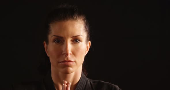 Karate player in prayer pose, Stock Footage | VideoHive