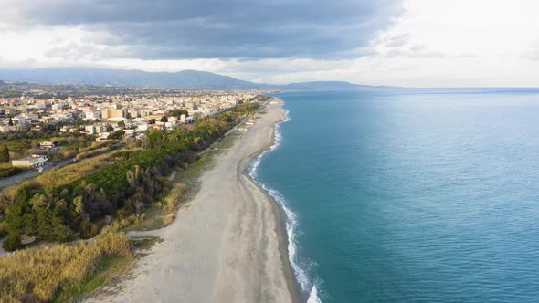 Aerial view of beach of Locri in summer , Stock Footage | VideoHive