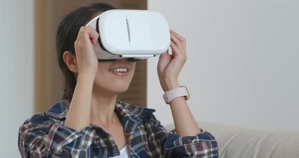 Woman watch on virtual reality device, Stock Footage | VideoHive