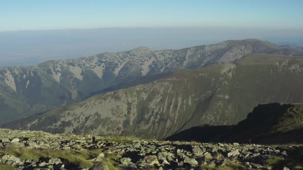 Drone Flying Over Textured Mountain Ranges, Stock Footage | VideoHive