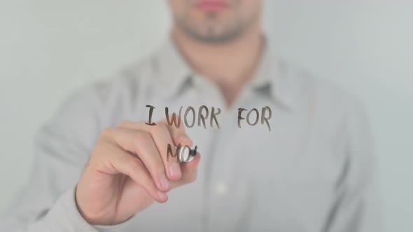 I Work For Money Writing on Screen with Hand, Stock Footage | VideoHive