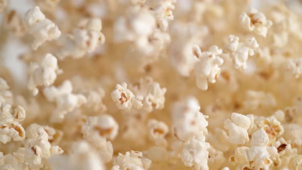 Popcorn tossed up and falling down. Slow Motion., Stock Footage | VideoHive