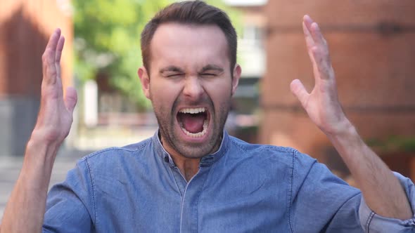 Shouting Screaming Casual Man in Anger, Stock Footage | VideoHive