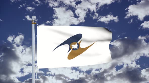 Eurasian Economic Union Flag Waving 4k, Motion Graphics | VideoHive
