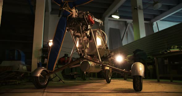 Agiculture Biplane in Garage, Stock Footage | VideoHive