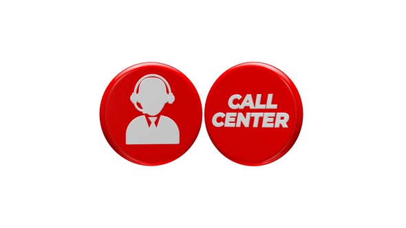 Red Call Center 3D Icon Seamless Rotated V1, Motion Graphics | VideoHive