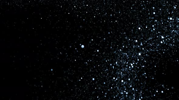 Blue Glitter Explosion in Super Slow Motion Shooted with High Speed ...