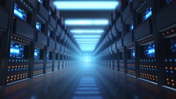 Data Center Server Room 4k, Motion Graphics | VideoHive