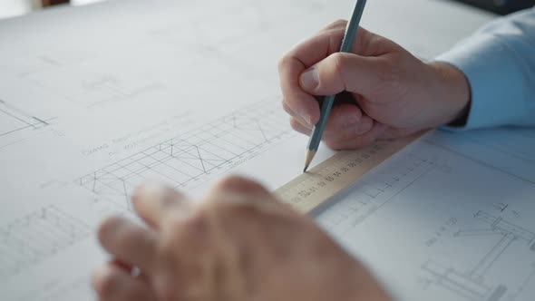 Male hands drawing construction plan, Stock Footage | VideoHive