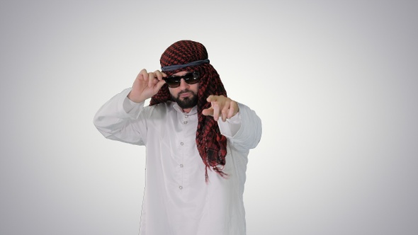 Handsome Arabian Sheikh in Sunglasses Does Some Cool Dancing, Stock Footage