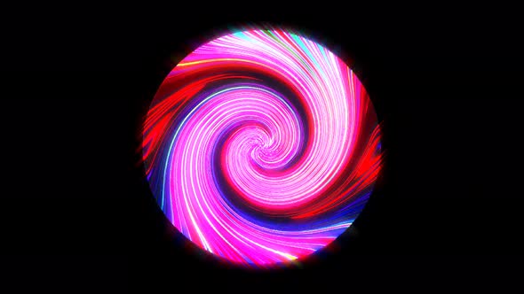 animated round shape of multicolor flashing lights, on a black ...