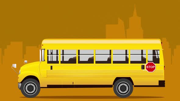 School bus animation background, Motion Graphics | VideoHive