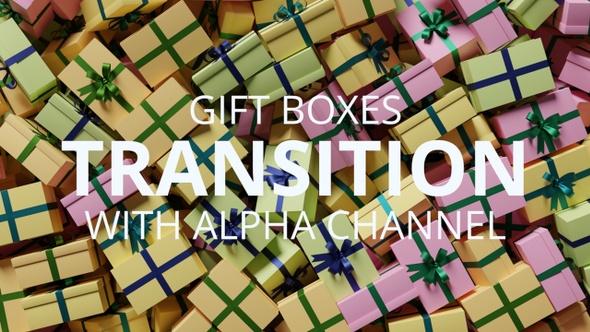 Gift boxes transition with alpha channel, Motion Graphics | VideoHive