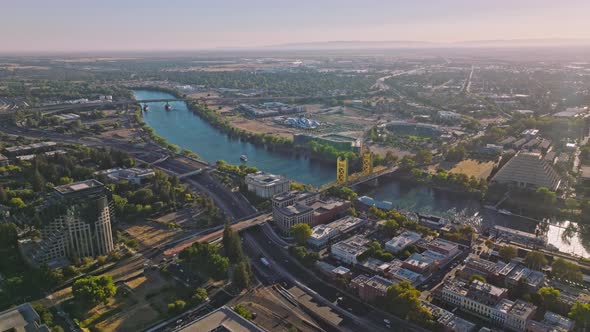 Aerial View of Sacramento Downtown, Stock Footage | VideoHive