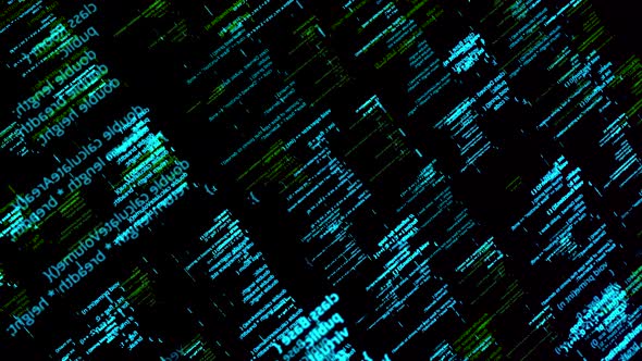 Programming code elements on computer screen, Motion Graphics | VideoHive