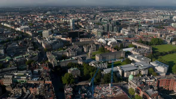 Aerial Panoramic Shot of Trinity College Complex, Stock Footage | VideoHive