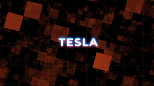 Tesla Text Digital Glitch Background, Motion Graphics | VideoHive