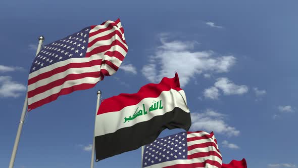 Flags of Iraq and the USA, Motion Graphics | VideoHive