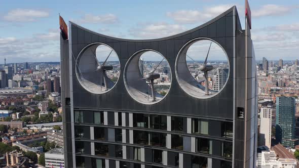 Close Up Footage of Propellers of Wind Turbines Integrated Into ...