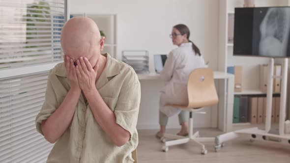 Female with Cancer Crying in Oncology Clinic, Stock Footage | VideoHive