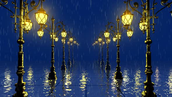 Street Lights In The Rain, Motion Graphics | VideoHive