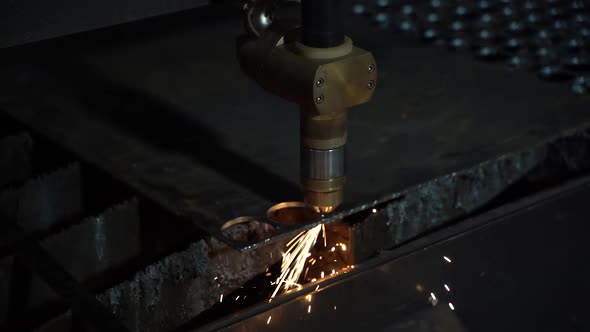 plasma cutter. Plasma robotic industrial equipment works with metal ...