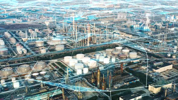 Smart factory concept. Communication network. INDUSTRY4.0, Stock Footage