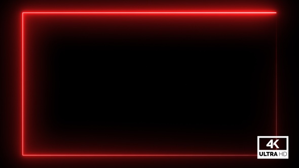 Red Neon Rectangle Frame Looped V1, Motion Graphics | VideoHive