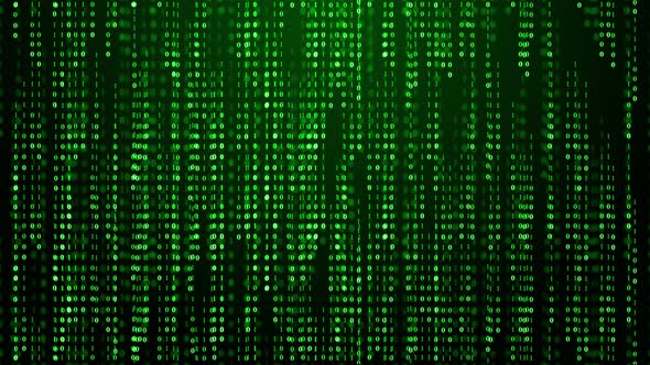 Binary Code Green Matrix Number Motion Graphics Videohive