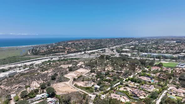Aerial View of Del Mar Town in San Diego County California, Stock Footage