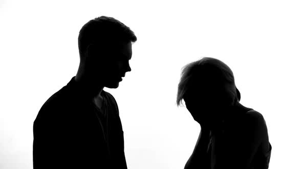 Boyfriend Hugging Crying Girlfriend, Calming Down Spouse, Support and ...