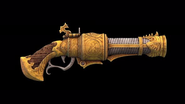 Drake Fire Pistol Rotation with Alpha Channel, Motion Graphics | VideoHive