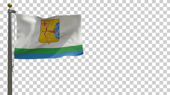 Kirov Oblast Flag (Russia) on Flagpole with Alpha Channel - 4K, Motion ...