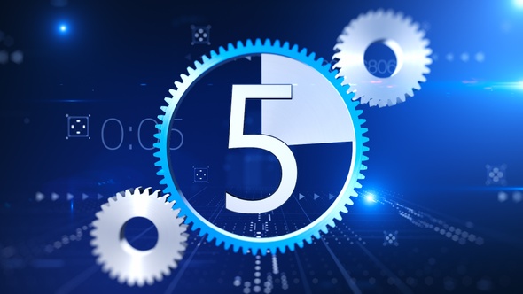 Modern Digital Countdown Timer Blue, Motion Graphics | VideoHive