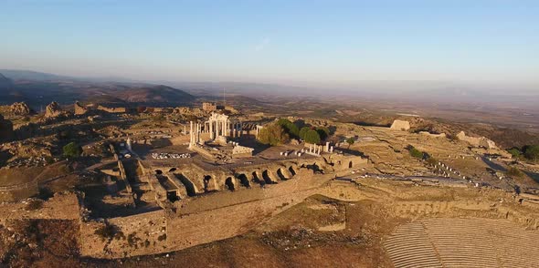 Aerial view of ancient city of Bergama, Pergamon, Stock Footage | VideoHive