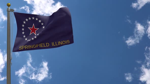 Springfield City Flag Illinois (Usa) On Flagpole, Motion Graphics ...