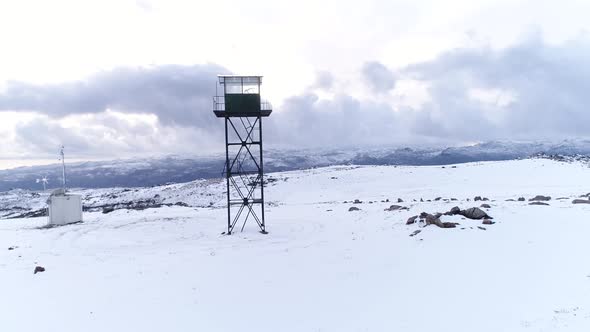 Watchtower on Snow Mountain, Stock Footage | VideoHive