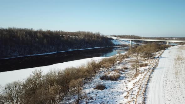Spring, River, Bridge And Ice Drift, Stock Footage | VideoHive