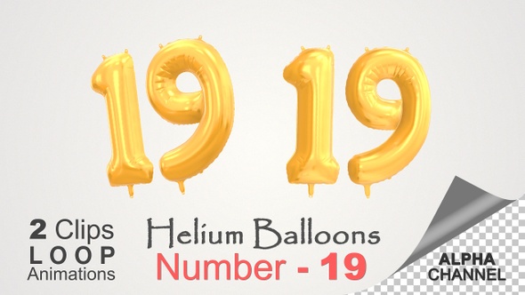 Celebration Helium Balloons With Number – 19, Motion Graphics | VideoHive