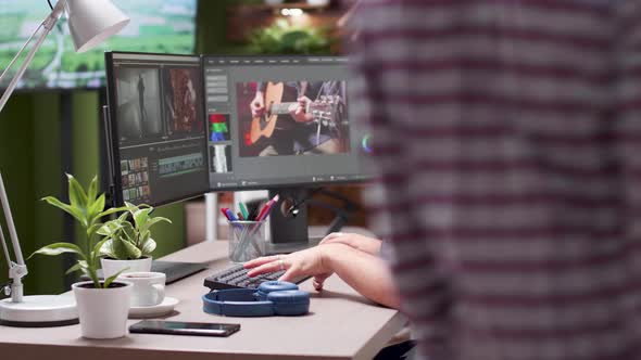 Videographer Working in Busy Office, Stock Footage | VideoHive