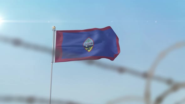 Guam Flag Behind Border, Motion Graphics | VideoHive