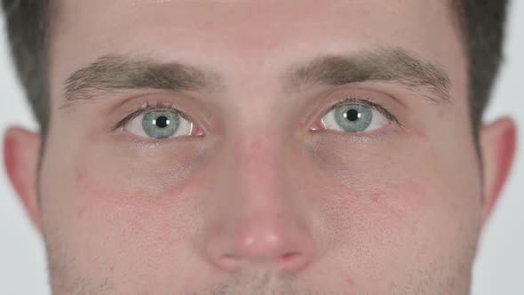 Close Up of Blinking Eyes of Young Man, Stock Footage | VideoHive