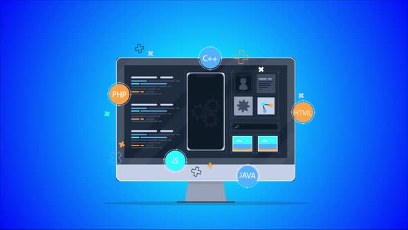 Web Development Concept Animationprogramming And Coding Web