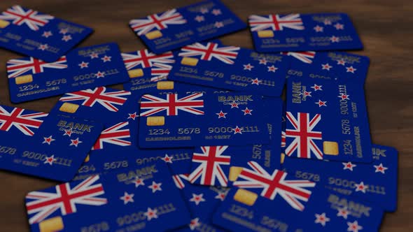 credit cards background with New Zealand flag, Motion Graphics | VideoHive